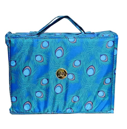 Joy Mangano Extra Large Better Beauty Case Peacock Travel Roll Up Hang ...