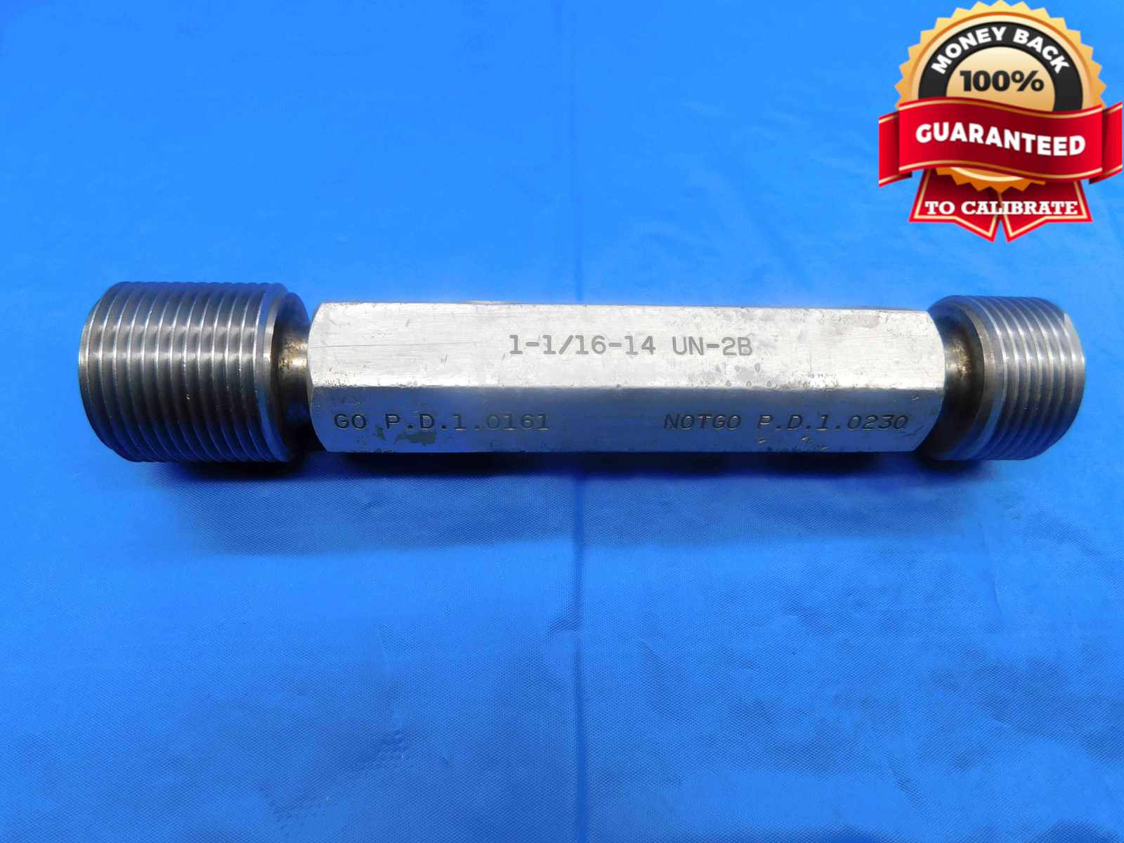 1 1/16 14 UN 2B THREAD PLUG GAGE 1.0625 GO NO GO P.D.'S = 1.0161 & 1. ...