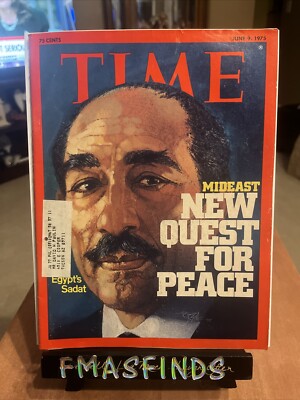 Y3 1975 EGYPT SADAT New Quest For Peace TIME Magazine June 9 | eBay