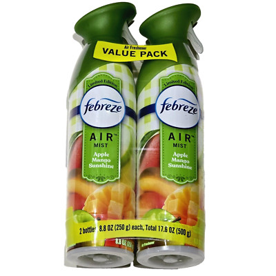 2 Pack Febreze Air Mist Apple Mango Sunshine 8.8oz Air Freshener Spray ...