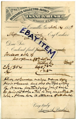 1883 ISAAC A. BUSH Camilla Georgia ATTORNEY Lawyer CONFEDERATE Soldier ...