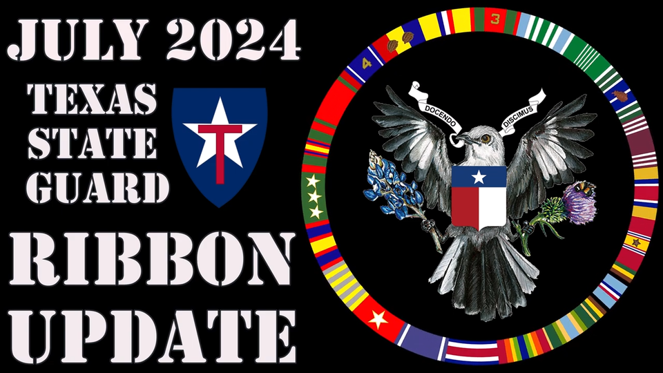 Texas State Guard Good Conduct Ribbons w/1/2/3 Silver Knots -Moiré-Made ...