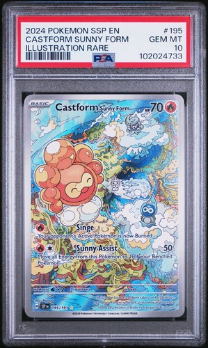 2024 POKEMON SSP EN-SURGING SPARKS 195 CASTFORM ILLUSTRATION RARE PSA ...