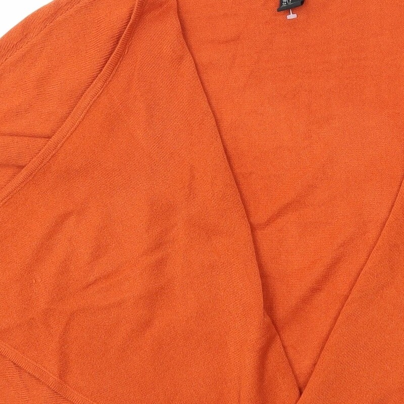 H&M Womens Orange V-Neck Acrylic Blend Cardigan Size S | eBay UK