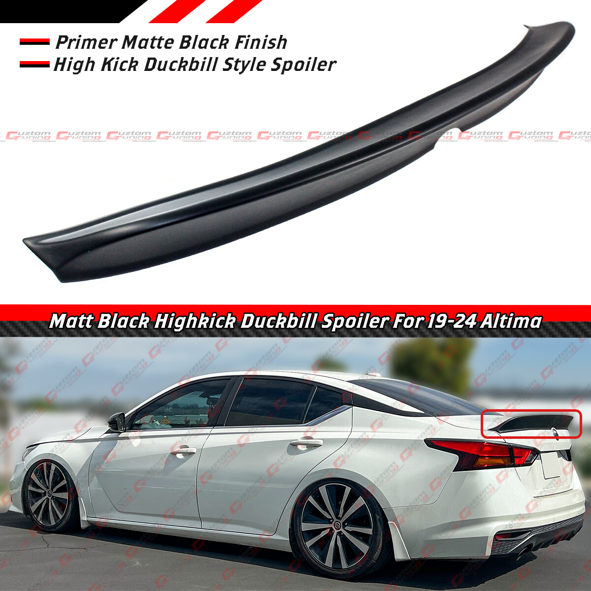 FOR 2019-25 NISSAN ALTIMA MATT BLACK JDM V2 HIGHKICK DUCKBILL TRUNK ...