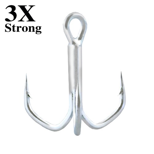Treble Hooks 2# 4# 6# 8# 10# 3X Strong Triple Fishing Hooks for Big ...