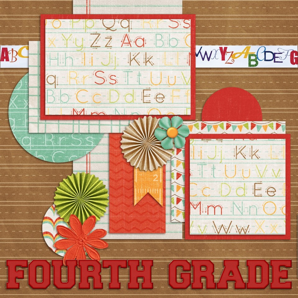 FOURTH GRADE - 2 Premade Scrapbook Pages - EZ Layout 840 | eBay