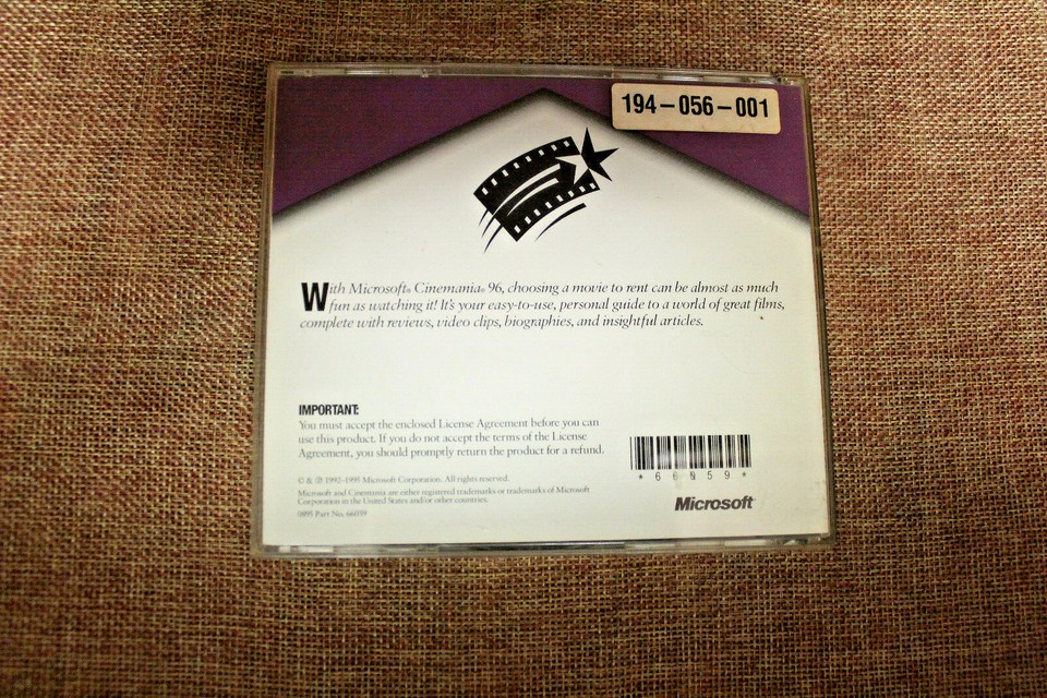 Microsoft Cinemania 96 (PC 1995) Movie Fans Dream 93007366965| eBay
