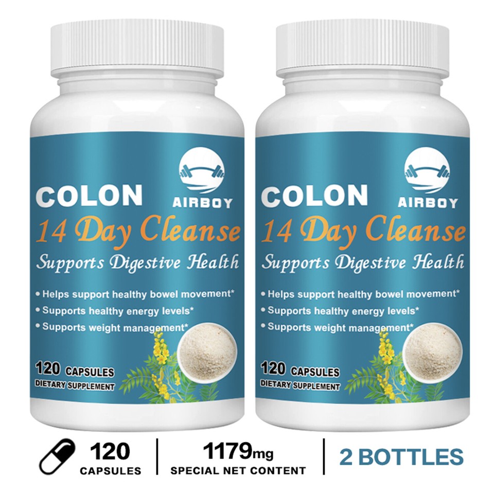 120pcs Colon 14 Day Cleanse Capsules - Psyllium Husk - Gut Cleanse ...