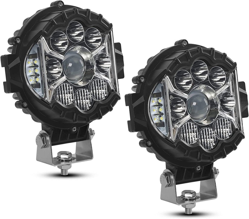 7'' inch Round LED Pods Work Light Bar Driving Fog Headlight Truck Off ...