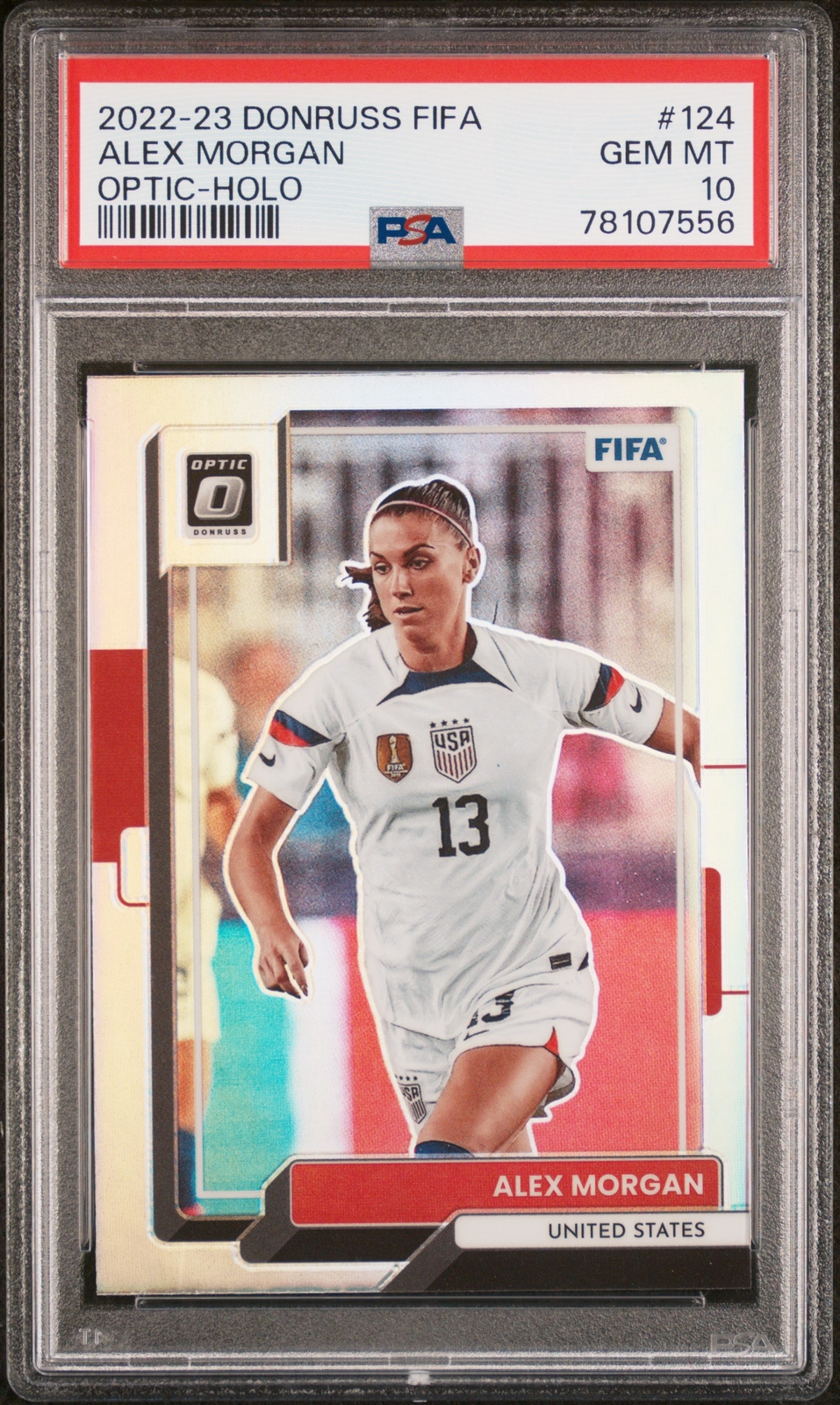 Alex Morgan 2022 Panini Donruss Optic World Cup Holo Card #124 Graded ...