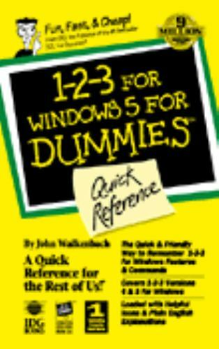 1-2-3 For Windows 5 for Dummies Quick Reference paperback Used - Very Good 9781568849577| eBay