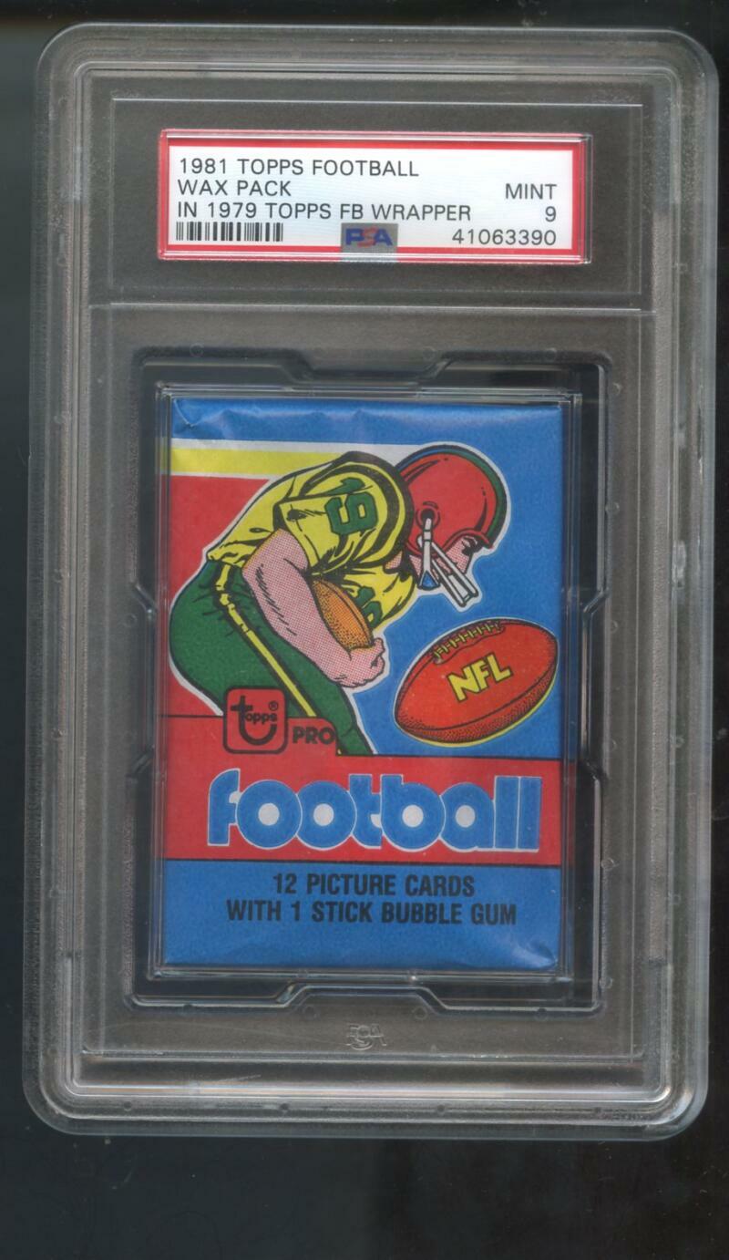1981 Topps Football Card Unopened Wax Pack 1979 Wrapper PSA 9 Graded ...