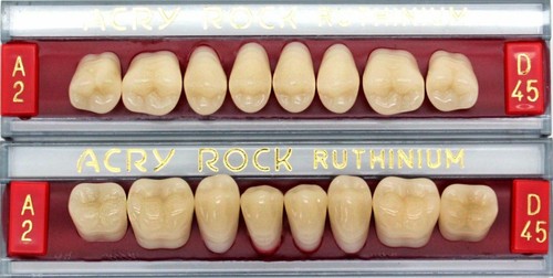 Acrylic Dental Lab Teeth Ruthinium Acryrock Teeth A2 Size 66 Full mouth ...