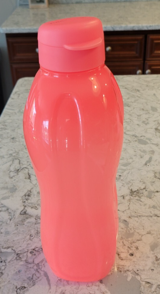 Tupperware Large Pink Orange Water Drinking Bottle 32oz 7975C-2 8233C-8 ...
