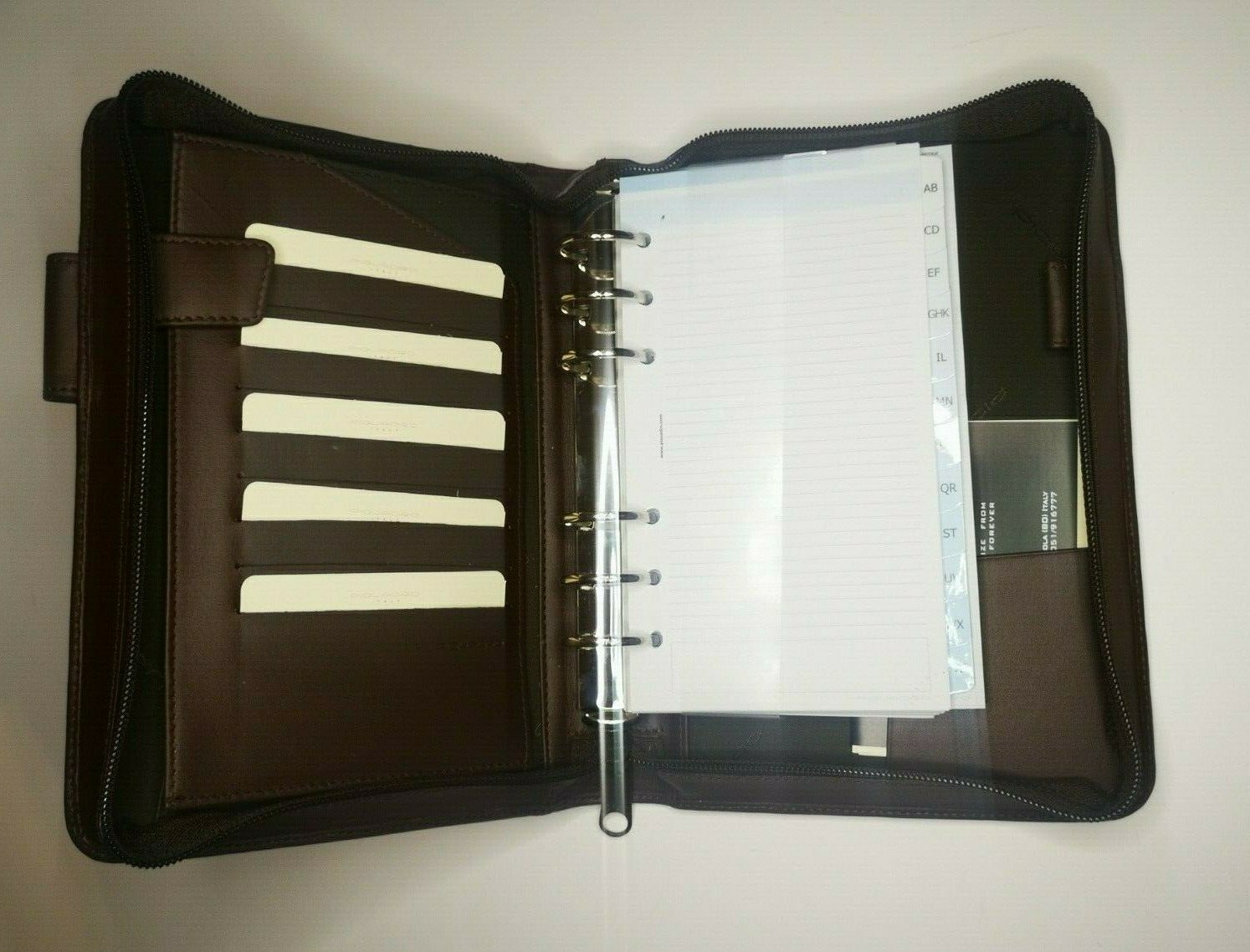 Piquadro Leather Agenda Planner Organizer Cover Zipper Brown Medium ...