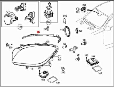 Genuine MERCEDES X166 GL-CLASS GLS Gasket For Light Housing Right ...
