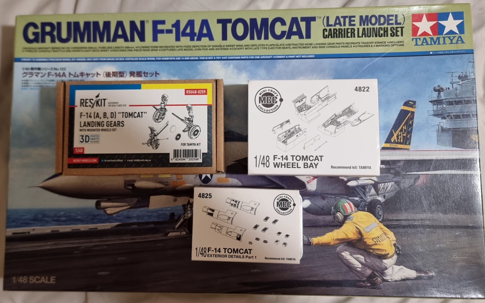 Tamiya 1:48 Grumman F-14A Tomcat Late Carrier Launch Set + 3D Print ...