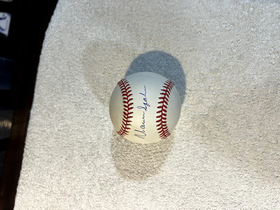 WARREN SPAHN SIGNED ONLB BASEBALL AUTO--BRAVES HOF'ER--FAINT TONING | eBay