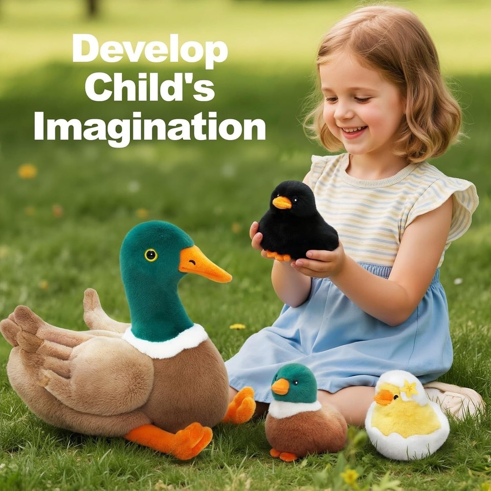 Duck Stuffed Animals with 3 Babies inside Plush Toys Set - Baby Toys ...