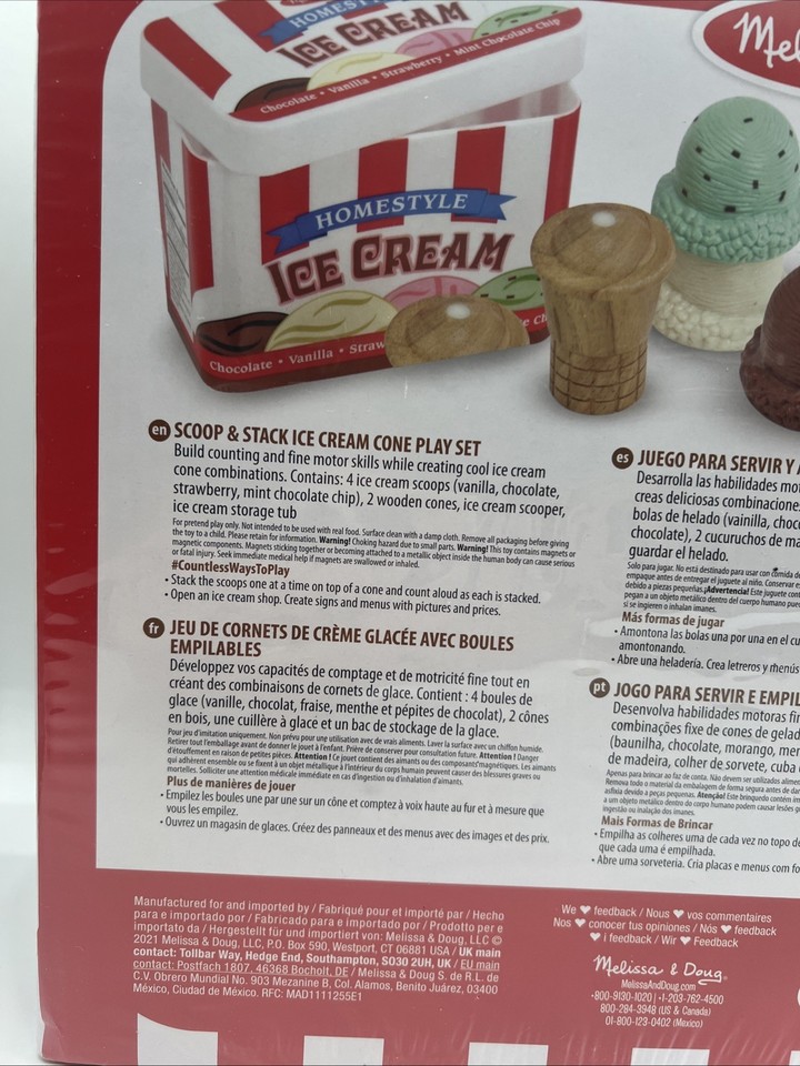 Melissa and Doug Ice Cream Scoop + Stack Cone Magnetic Play Set ...