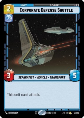 Corporate Defense Shuttle - JTL 59 NM - Star Wars Unlimited | eBay