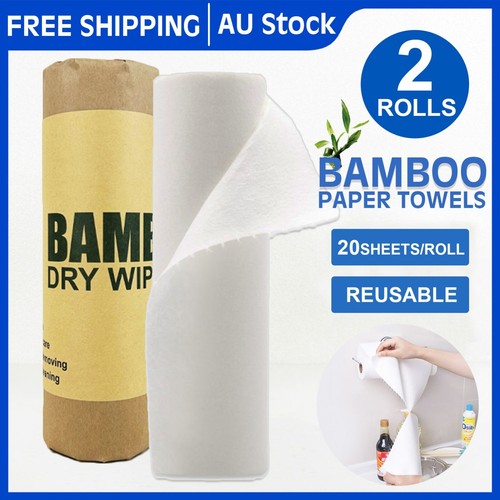 2X Reusable Bamboo Fiber Paper Towels Eco Friendly-20 Sheets/Roll ...