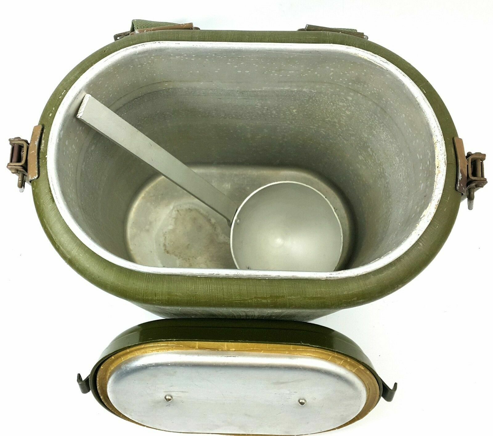 VINTAGE MILITARY THERMOS 12L. SPOON BACKPACK SOVIET POLISH ARMY CANTEEN ...