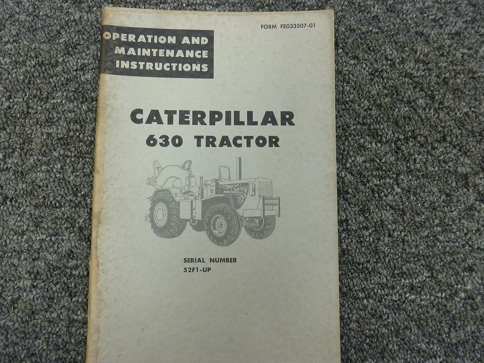Caterpillar Cat 630 Tractor Owner Operator Maintenance Manual S/N 52F1 ...
