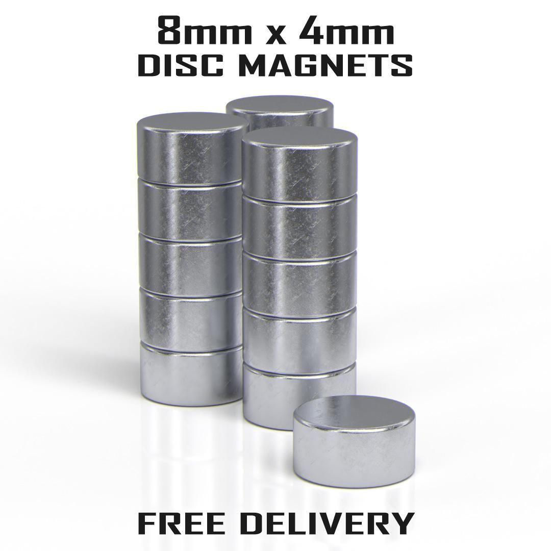 VERY STRONG Small Mini Neodymium Disc Magnets 8mm x4mm Rare Earth ...