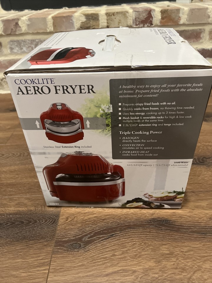 Cooklite Air Fryer With Extender Ring 9349 Intertek 1000 W. New Red | eBay