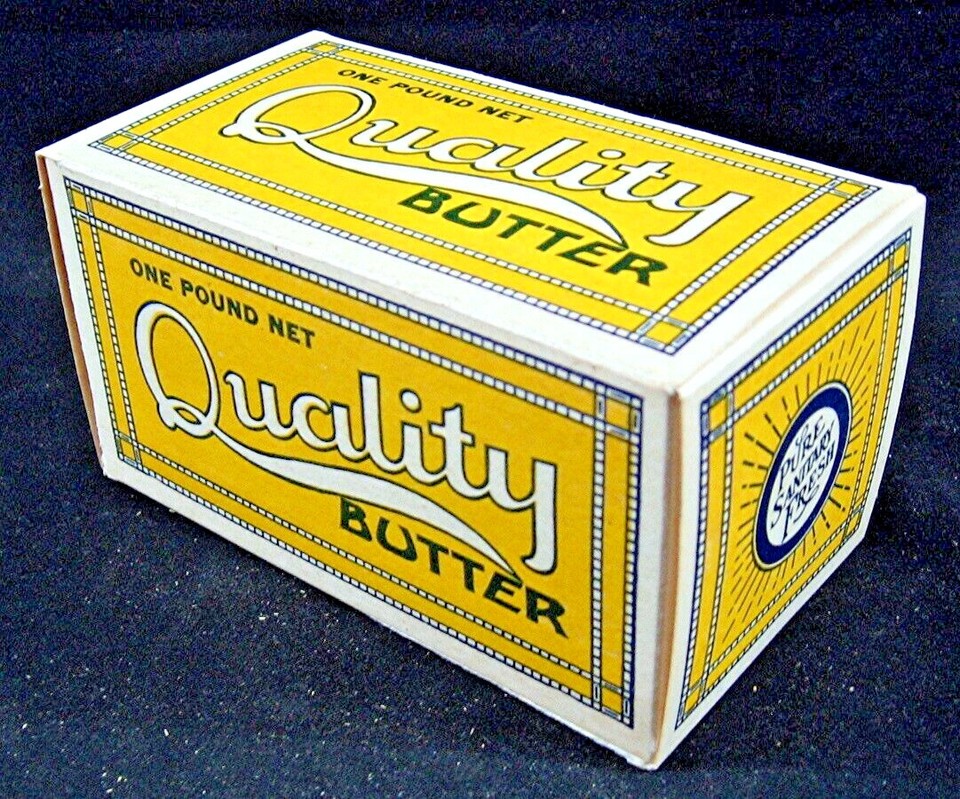 1940 Pure Sanitary Fresh Quality 1 Lb Waxed Butter Box Unused Old Stock ...