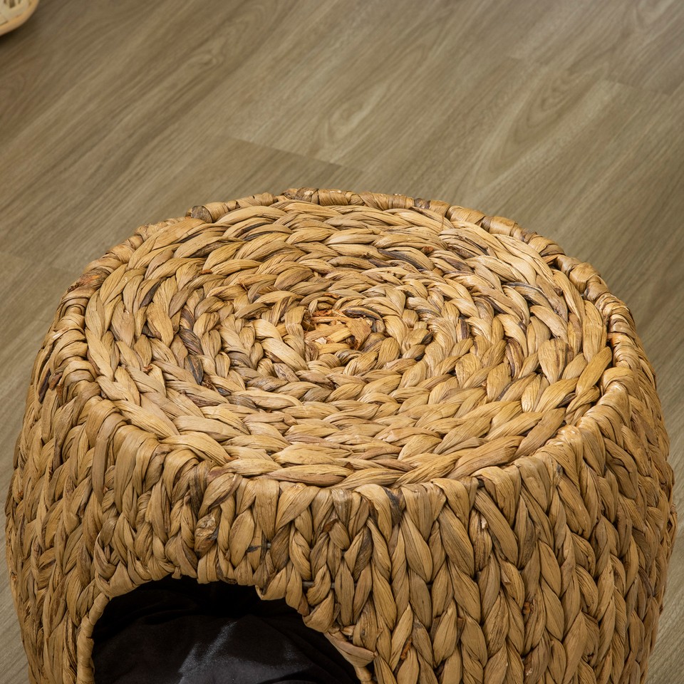 Rattan Cat House Stool, Wicker Kitten Bed for Outdoors and Indoors w ...