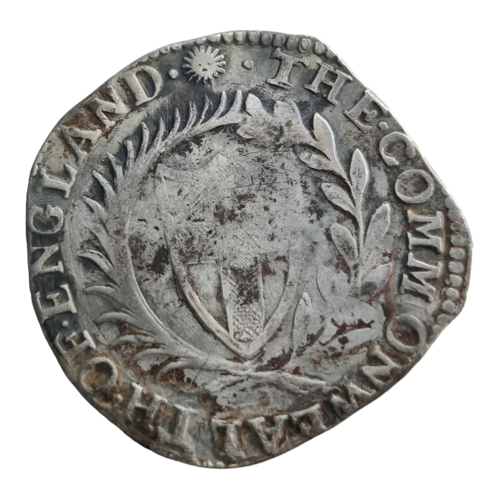 1653 Commonwealth Of England Half Crown Post Civil War Oliver Cromwell ...