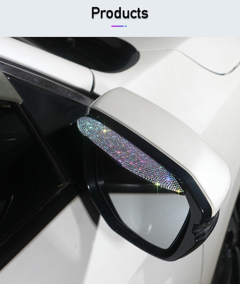 1 Pair Rear View Side Mirror Rain Eyebrow Visor Sun Shade Shield For ...