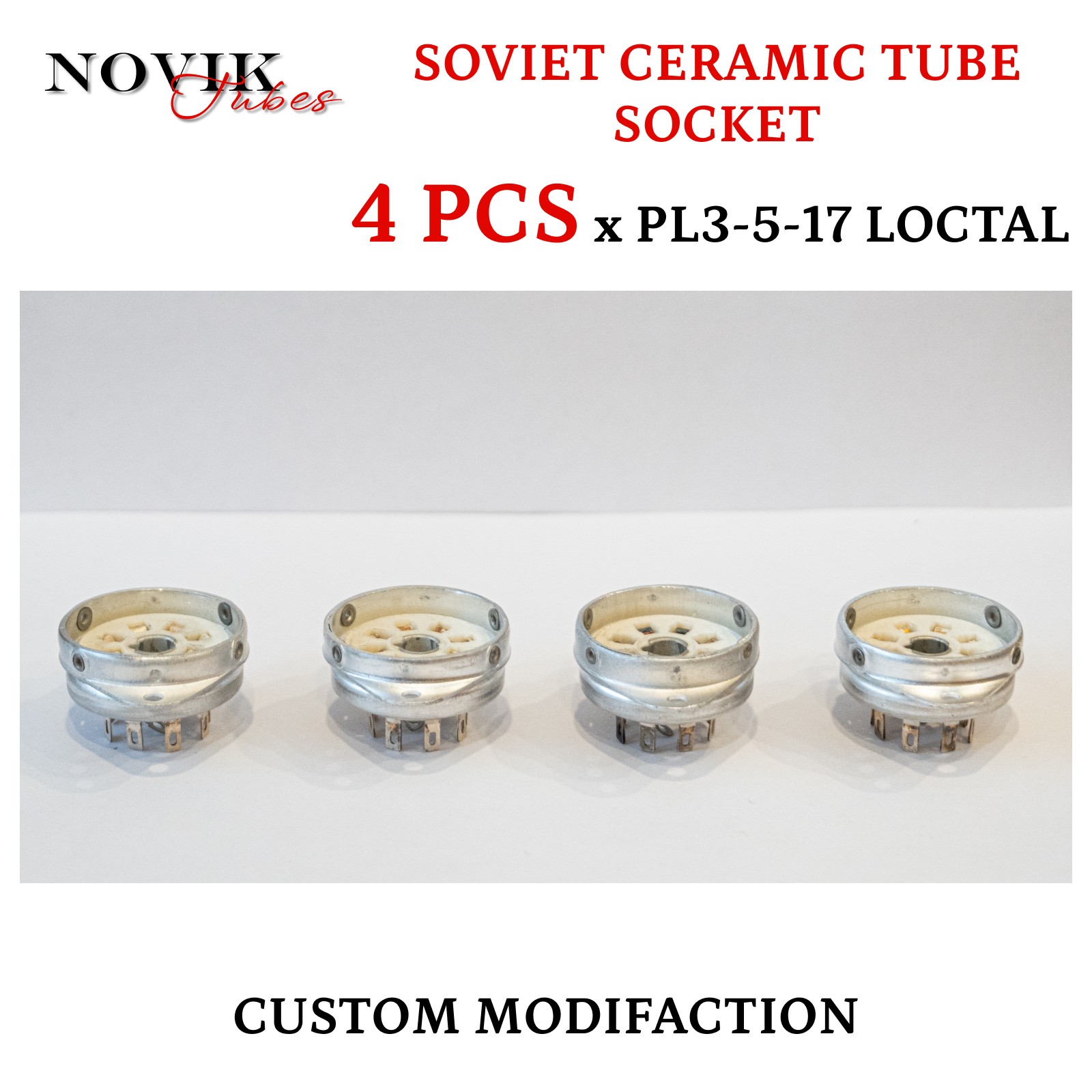 4pcs PL3-5-17 Loctal Tube Ceramic SOCKET for For 5B254 7N7 5B255M C3G ...