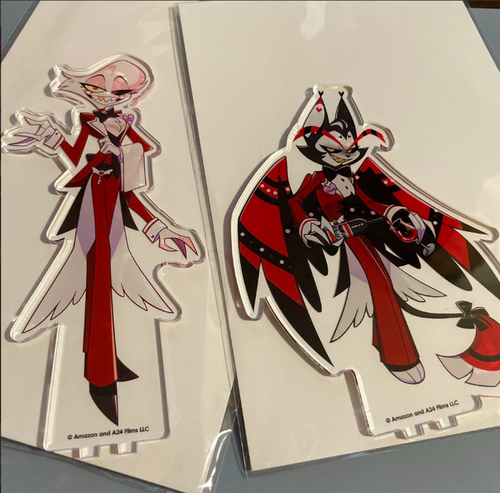 Hazbin Hotel Husk & Angel Acrylic stand figure Set Animate Cafe 2025 ...