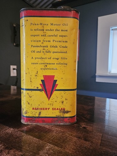 VINTAGE PENN WAVE PENNSYLVANIA MOTOR OIL TWO GALLON TIN CAN | eBay