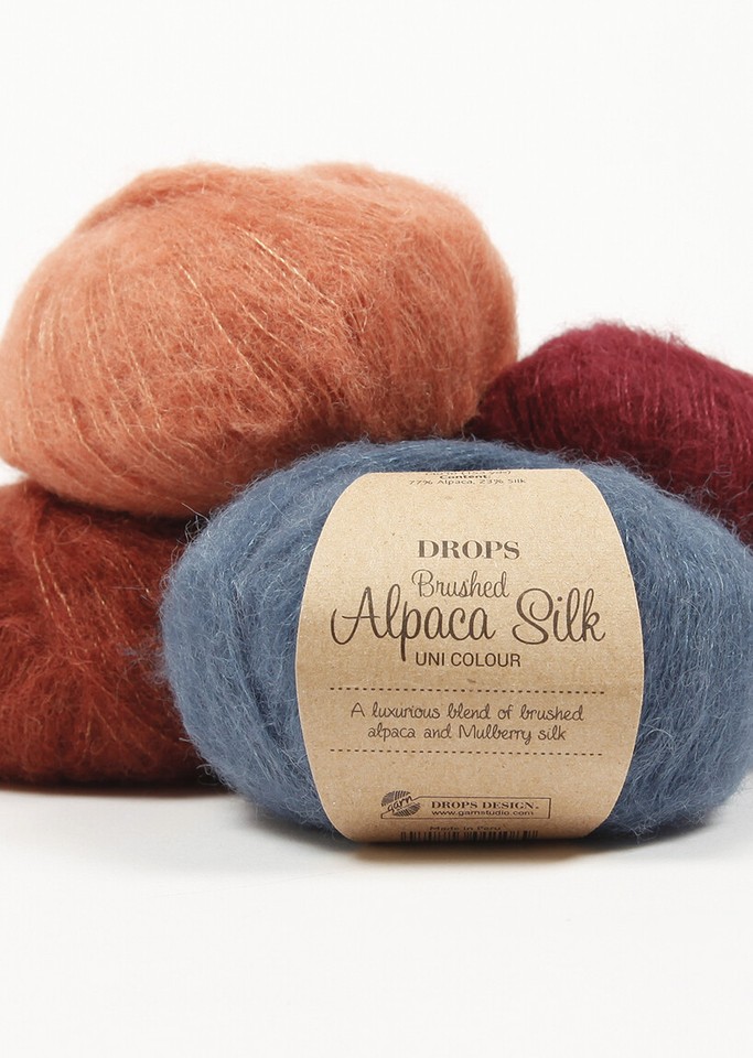 Fluffy Drops BRUSHED ALPACA SILK Yarn, Knitting Yarn 0.9 oz 30+ COLORS ...