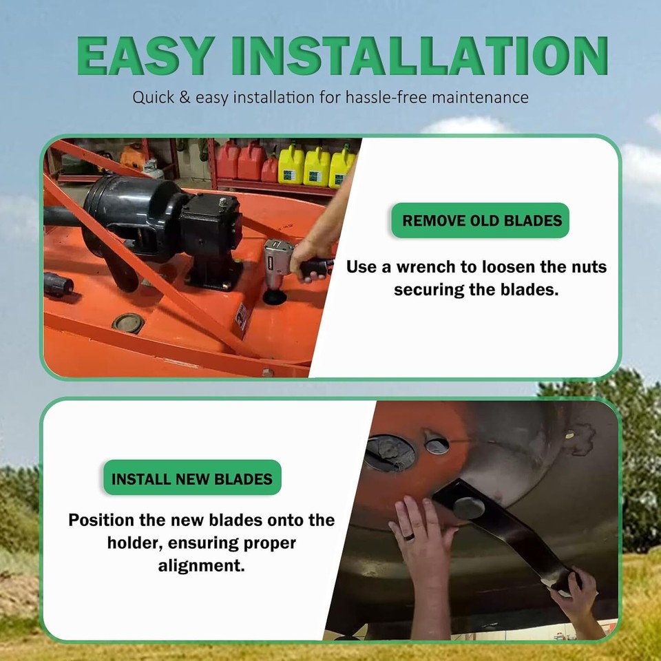 2 PCS Set Bush Hog Cutter Blade 7555 7555BH BH25 RB60 SQ60 Rotary Mower ...