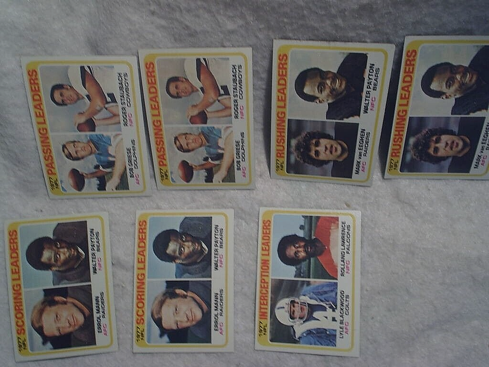 10 1978 TOPPS LEAGUE LEADERS FOOTBALL CARD LOT,Roger Staubach,Walter ...