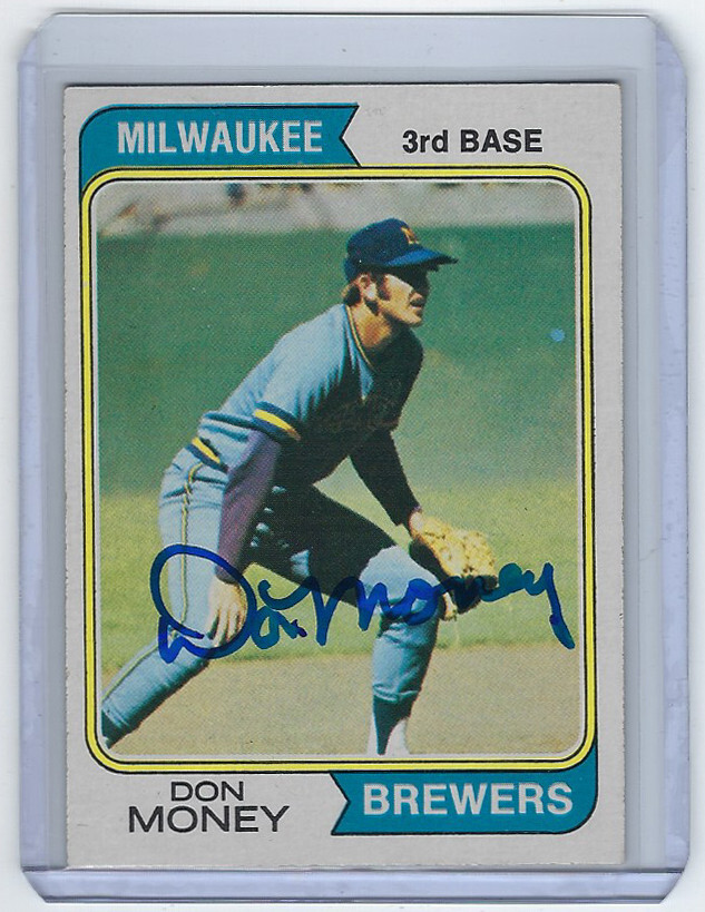 1974 BREWERS Don Money signed card Topps #413 AUTO Autographed ...