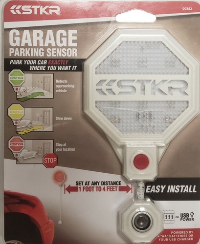 STKR Concepts White Adjustable Range Finding Sensor Garage Parking Aid ...