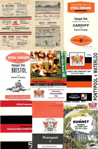 PONTYPOOL RFC, WALES HOME RUGBY PROGRAMMES 1952-1970 WELSH ENGLISH ...