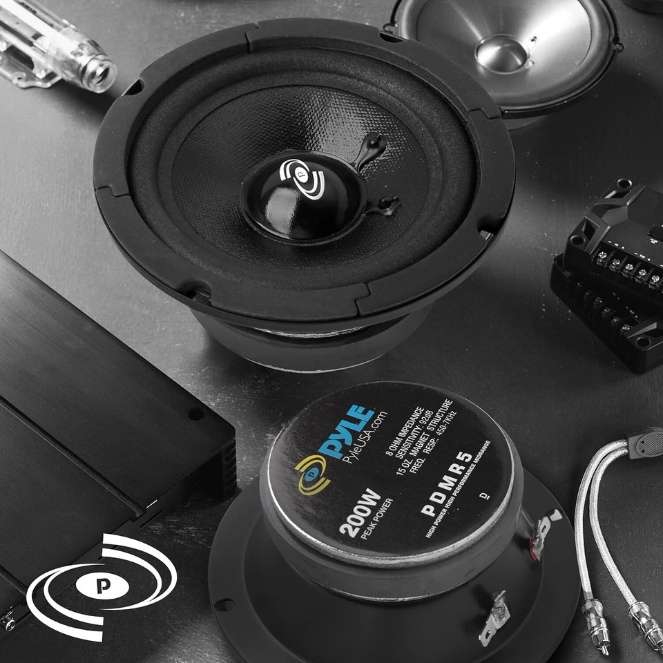 Pyle 5 Inch Woofer Driver - Upgraded 200 Watt Peak High Performance Mid ...
