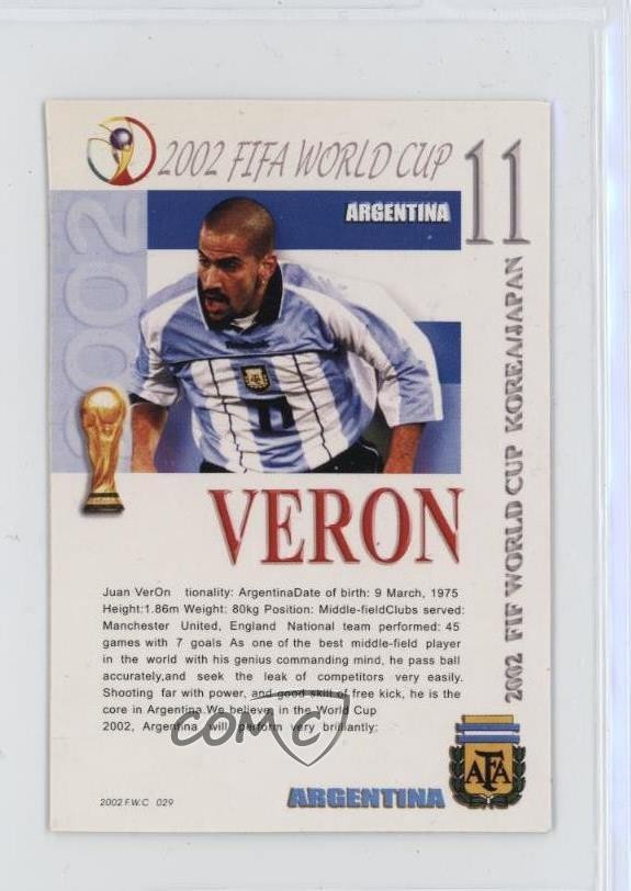 2002 Hit FIFA World Cup Foil Juan Sebastian Veron #F.W.C.029 | eBay