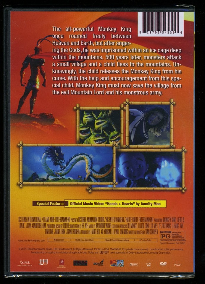 Monkey King Hero Is Back DVD 2015 Jackie Chan Animation PG | eBay