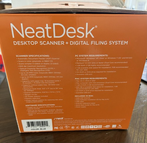NeatDesk Desktop Scanner and Digital Filing System / Color Navy Blue | eBay