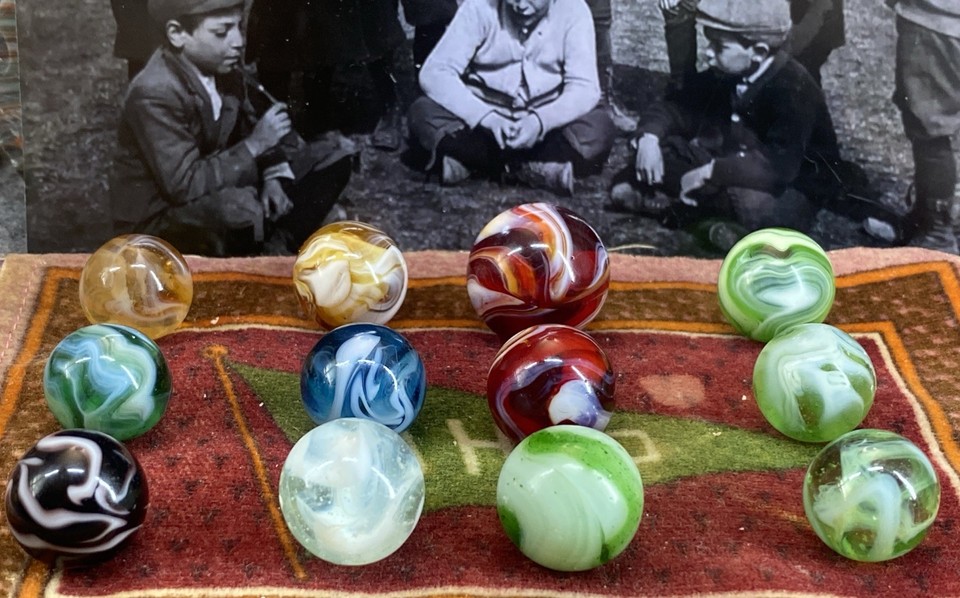 😎 12-HTF Vintage Marbles-CAC-Alley-& Other Makers-NM+ Mint .60-82 Display Ready | eBay