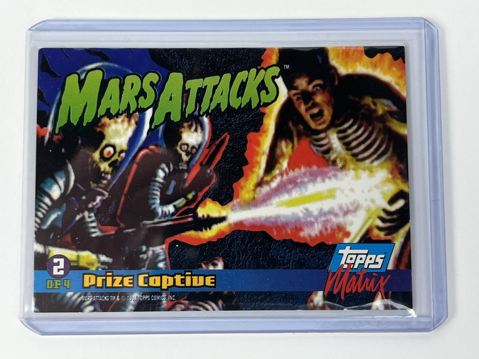 1994 Topps Mars Attacks Trading Matrix Card No. 2 of 4 PRIZE CAPTIVE NM ...